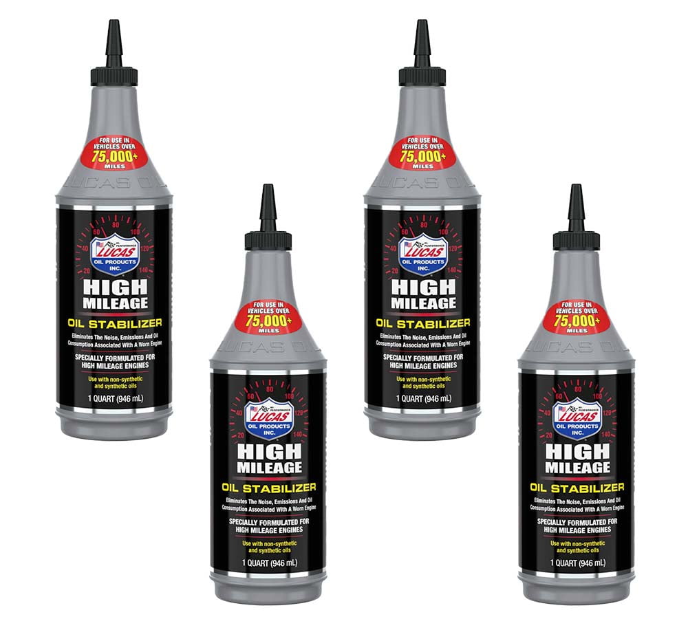 (4 Pack) Lucas Oil 10118 High Mileage Oil Stabilizer - Walmart.com
