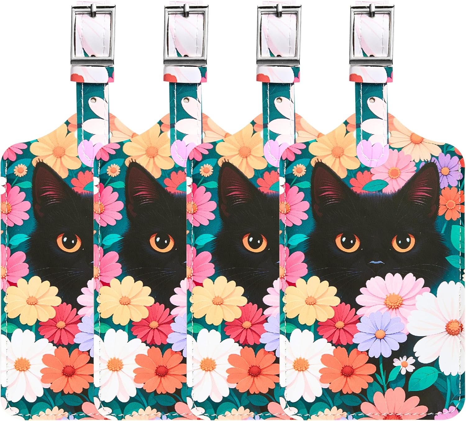 4 Pack Luggage Tag for Suitcases TSA Approved, Leather Suitcase Tags ...