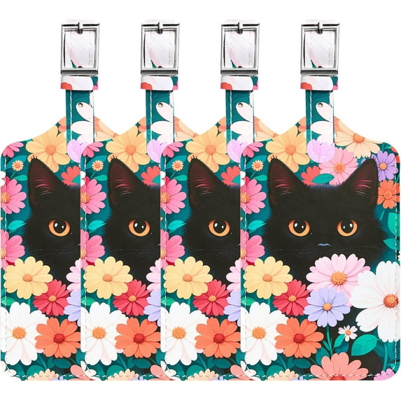 4 Pack Luggage Tag for Suitcases TSA Approved, Leather Suitcase Tags ...