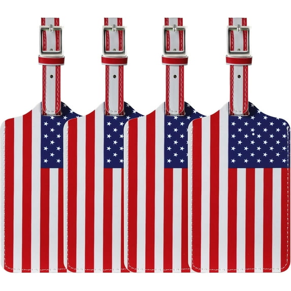 4 Pack Luggage Tag for Suitcases TSA Approved, Leather Suitcase Tags ...