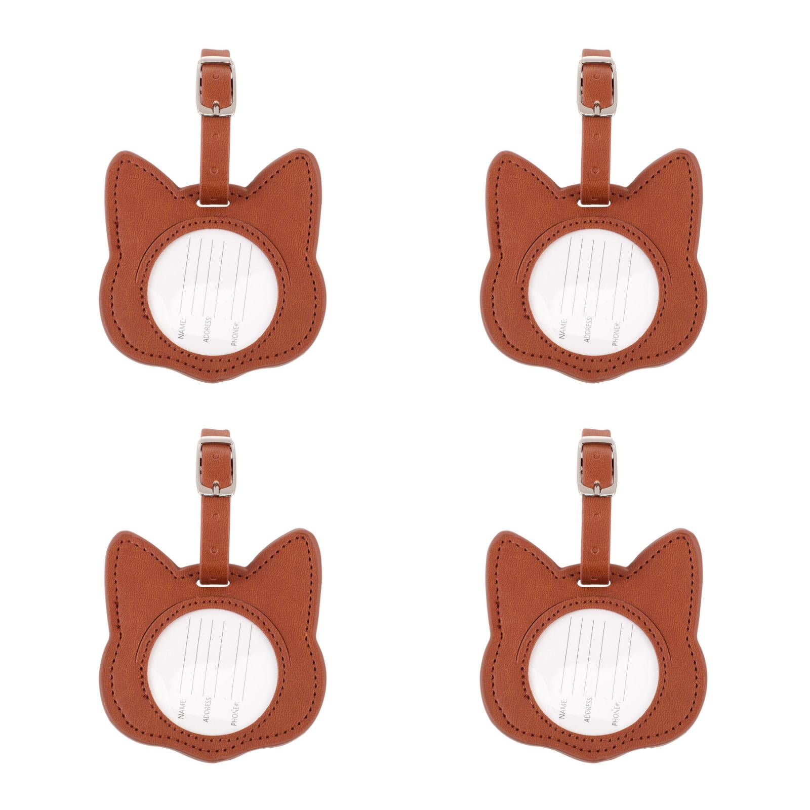 4 Pack Luggage Tag for Travel Baggage Bags Name Tags Light Brown ...