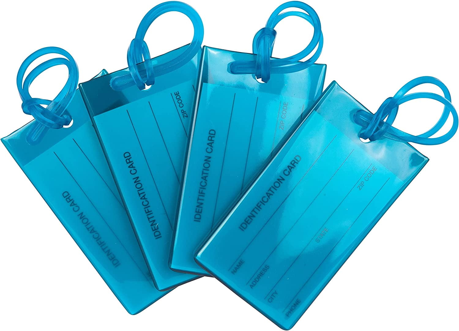 4 Pack Luggage Tags for Suitcases, Flexible Silicone Travel ID ...