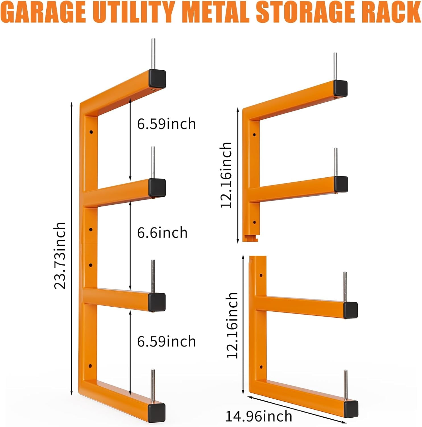 4-Pack Lumber Storage Rack, Heavy Duty Garage Wood Organizer with 8 ...