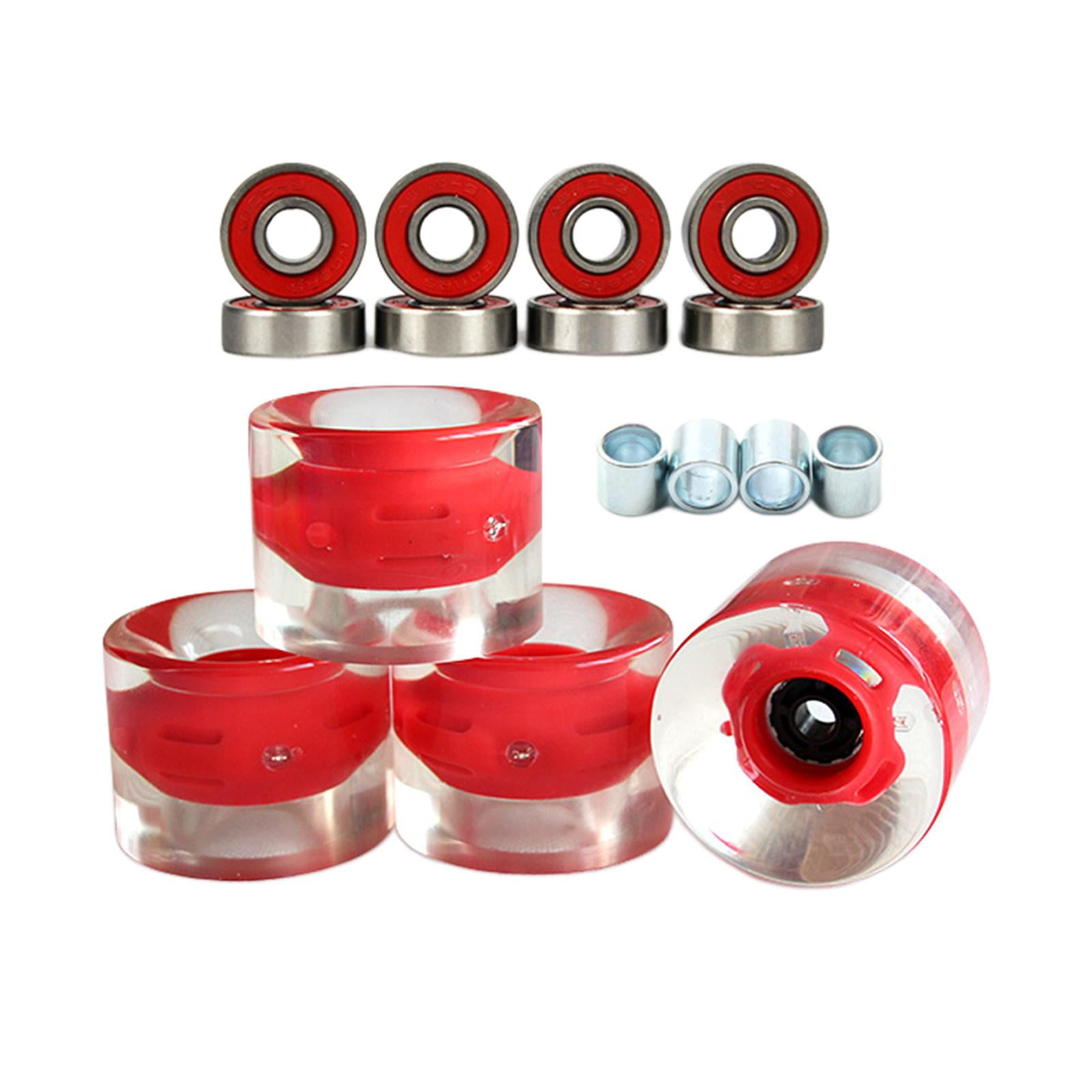 4 Pack Luminous LED Skateboard Wheels w/ Bearings Glow at Night ...