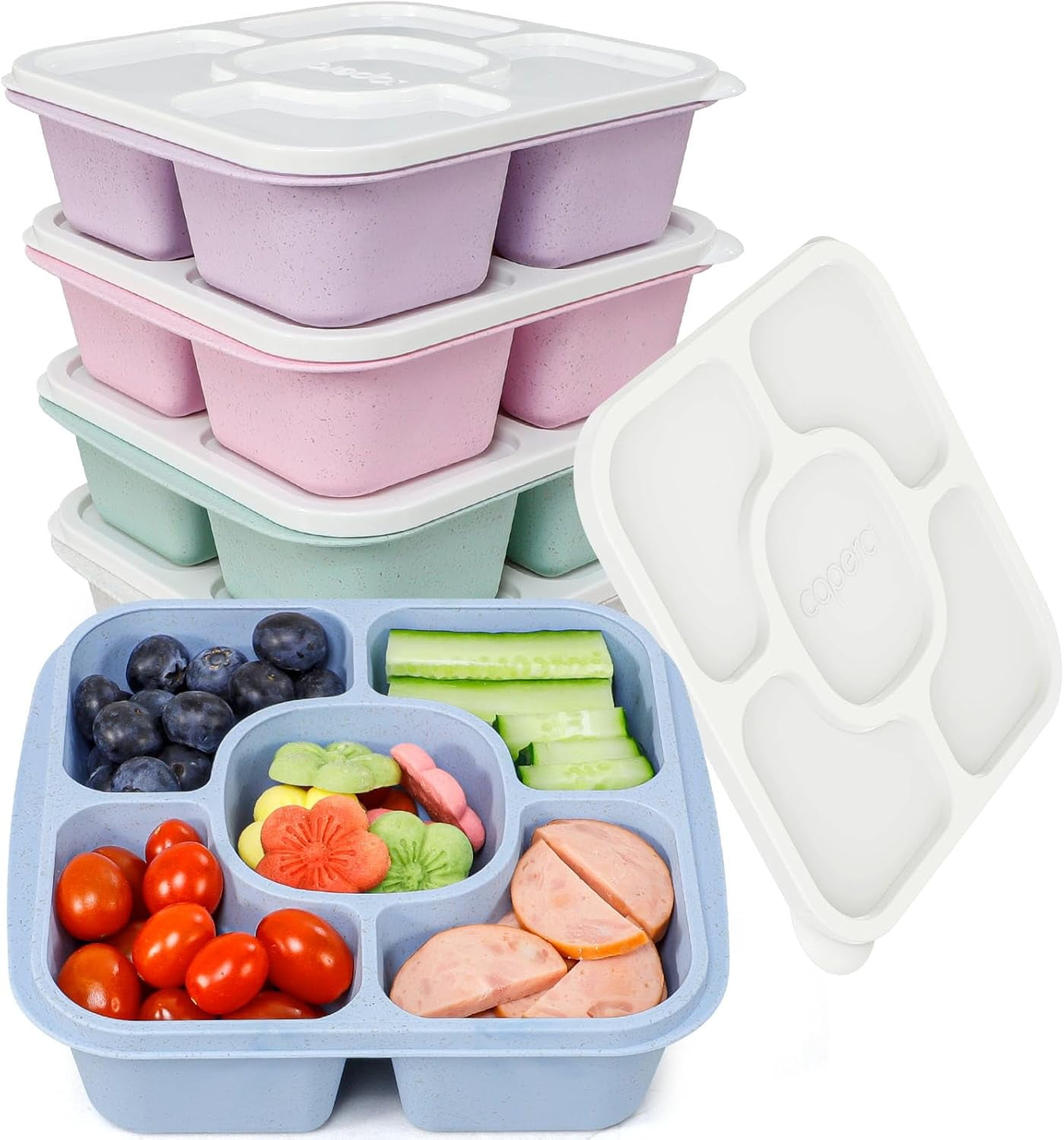 4-Pack Lunchable Container Set for Kids & Adults - Reusable Bento Snack ...