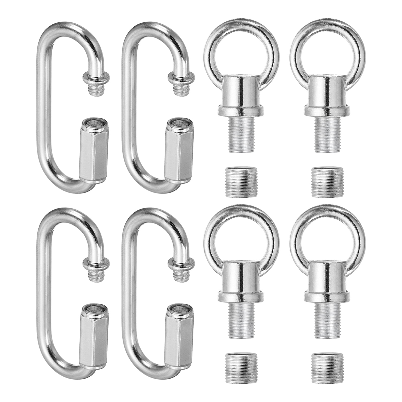 4 Pack M10 Lifting Eye Nut Kit, Bolt Screw Ring, 44 lbs Chrome Color ...