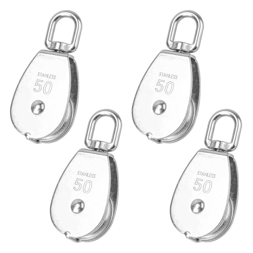 4 Pack M50 Lifting Single Pulley, 3/8" Heavy Duty 304 Stainless Steel ...