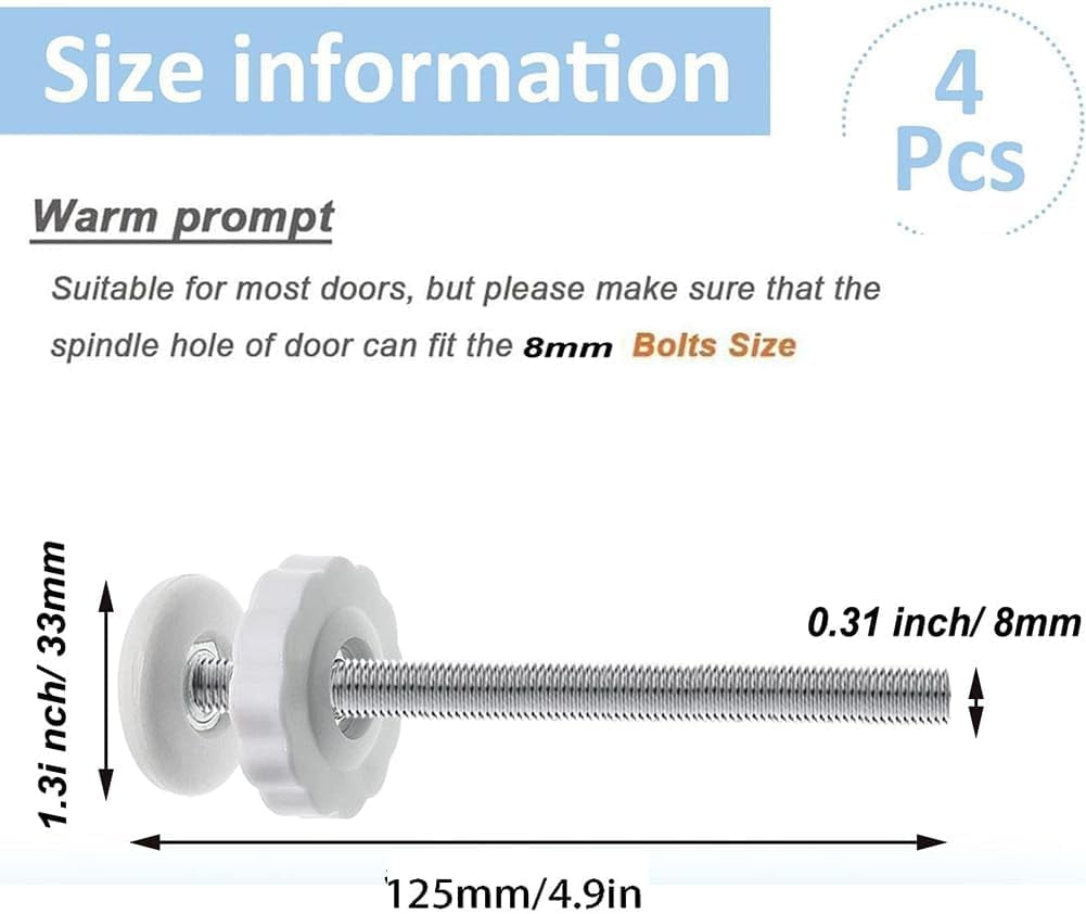 4 Pack M8 (8mm) Baby Gate Threaded Spindle Rod Replacement Screw Bolts ...