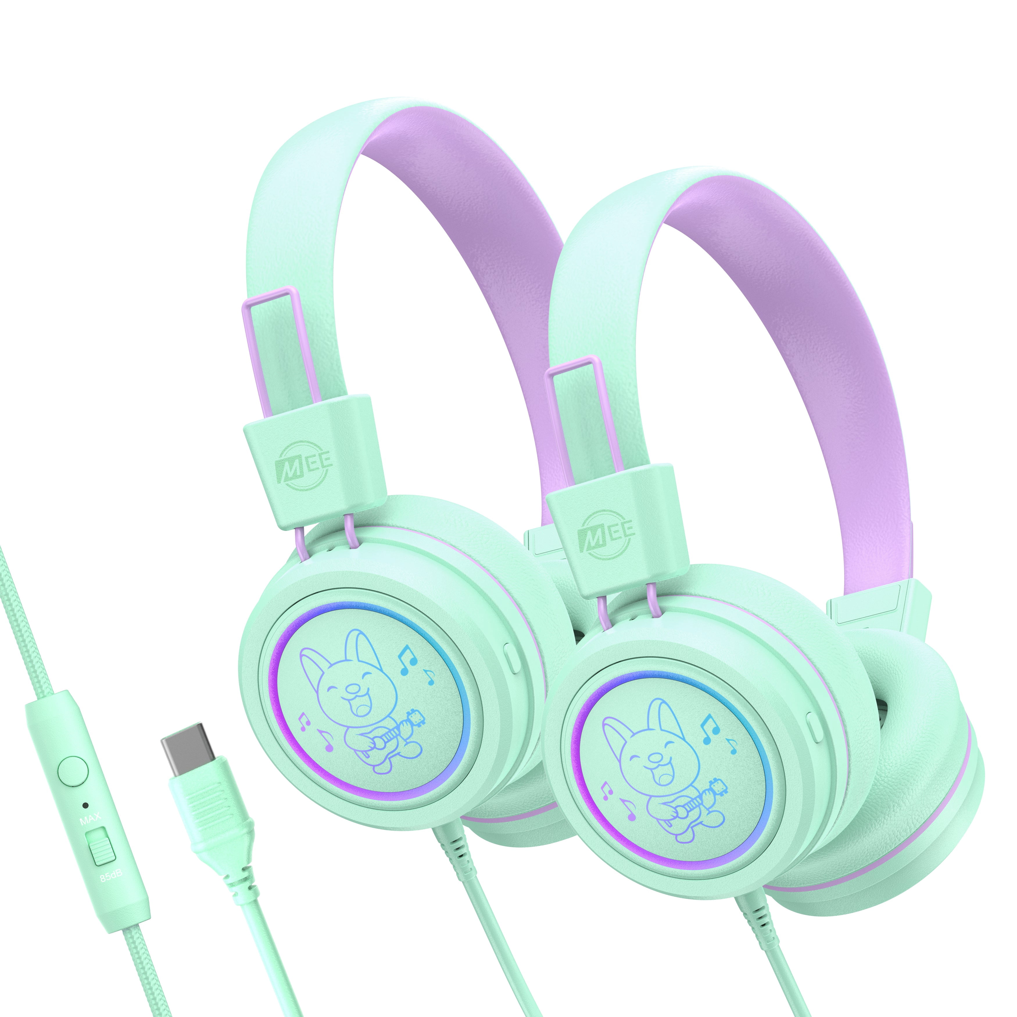 2 Pack Multicolor MEE audio KidJamz KJ55 Safe Listening USB-C Kids ...