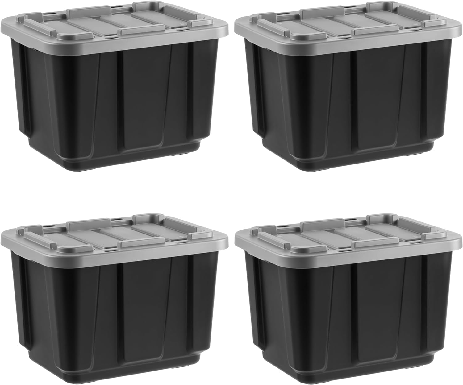 4 Pack - Made in USA, Tough Snap On Lid Stackable Industrial Rugged ...