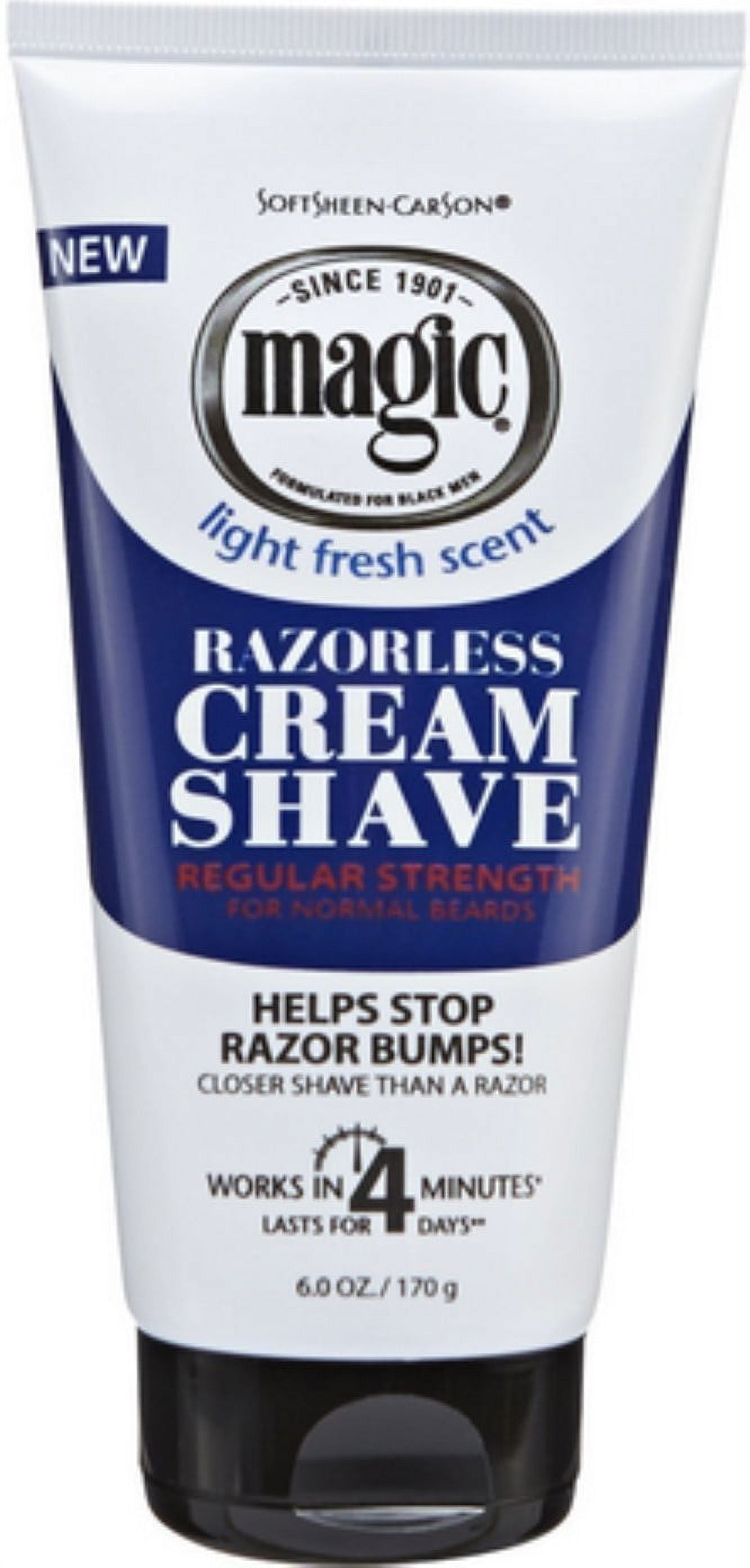 4 Pack - Magic Shave Razorless Cream Shave, Light Fresh Scent, Regular ...