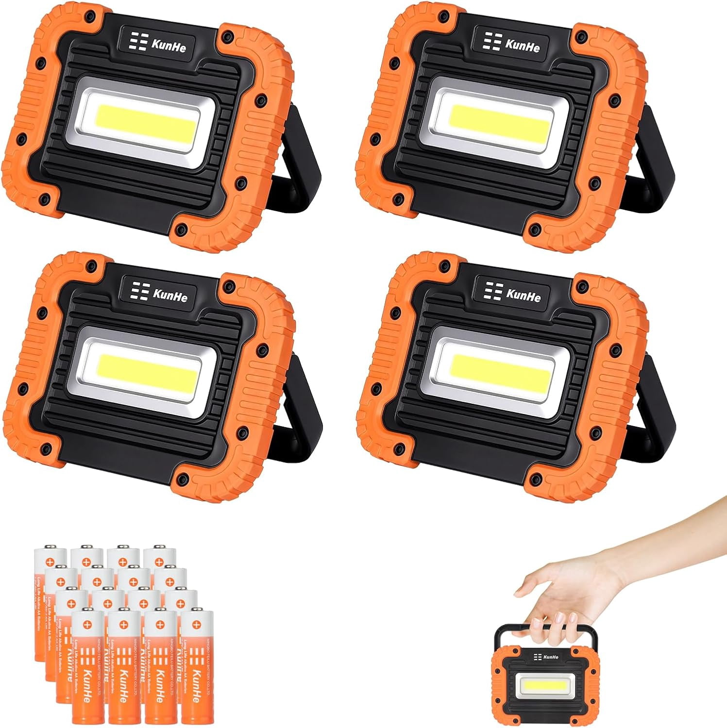 4 Pack Magnetic Battery Powered Work Light 500 Lumen Portable Work ...