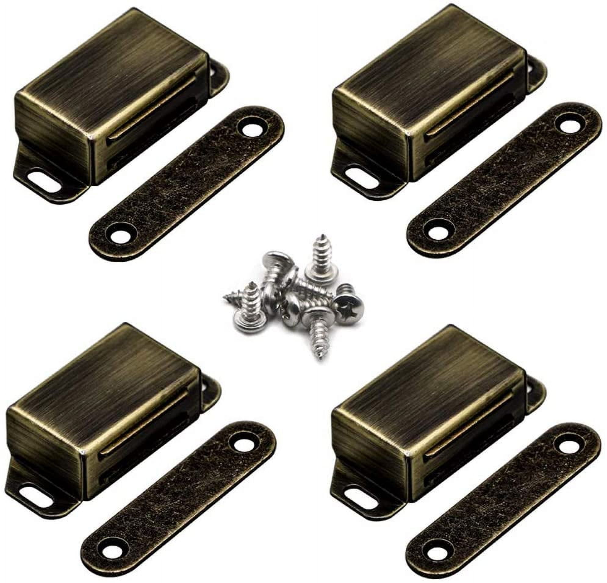 4 Pack Magnetic Cabinet Door Catch- Stainless Steel Closet Catches with ...