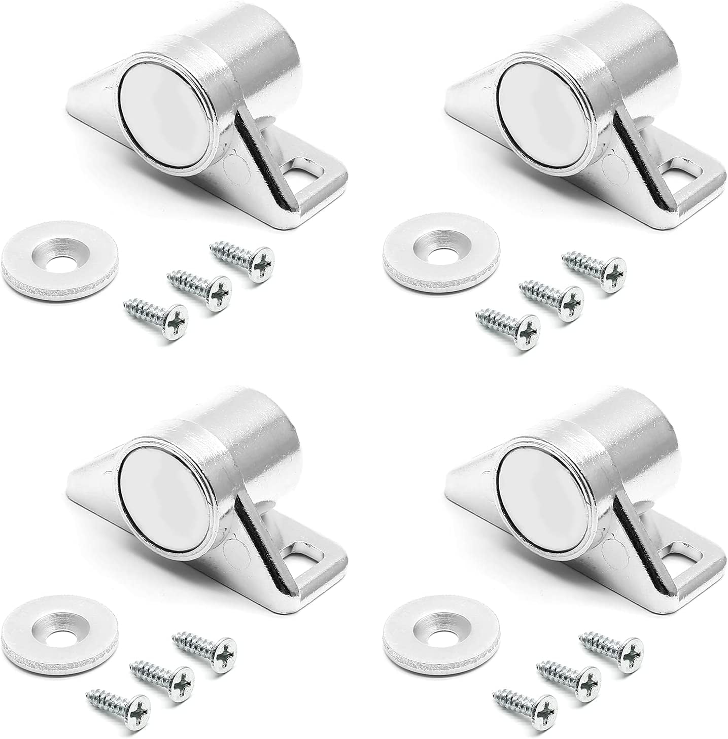 4 Pack Magnetic Cabinet Door Catch, Stainless Steel Closet Catches with ...