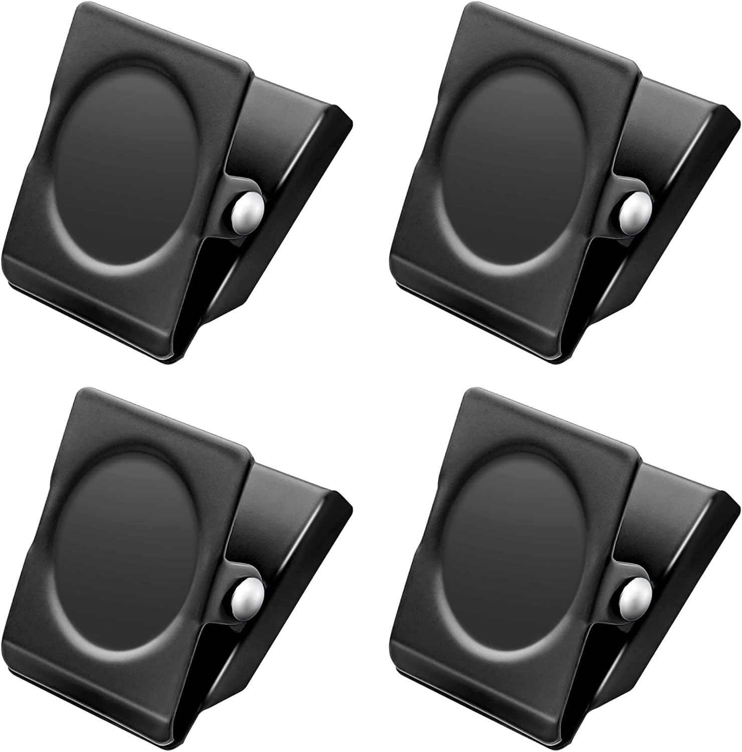 4 Pack Magnetic Clips Black Refrigerator Magnets Fridge Magnet Clip Magnets Metal Magnet