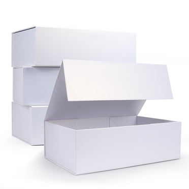 4 Pack Durable Magnetic Boxes, Recyclable, 9.5x7x4 Blue Gift Box with ...