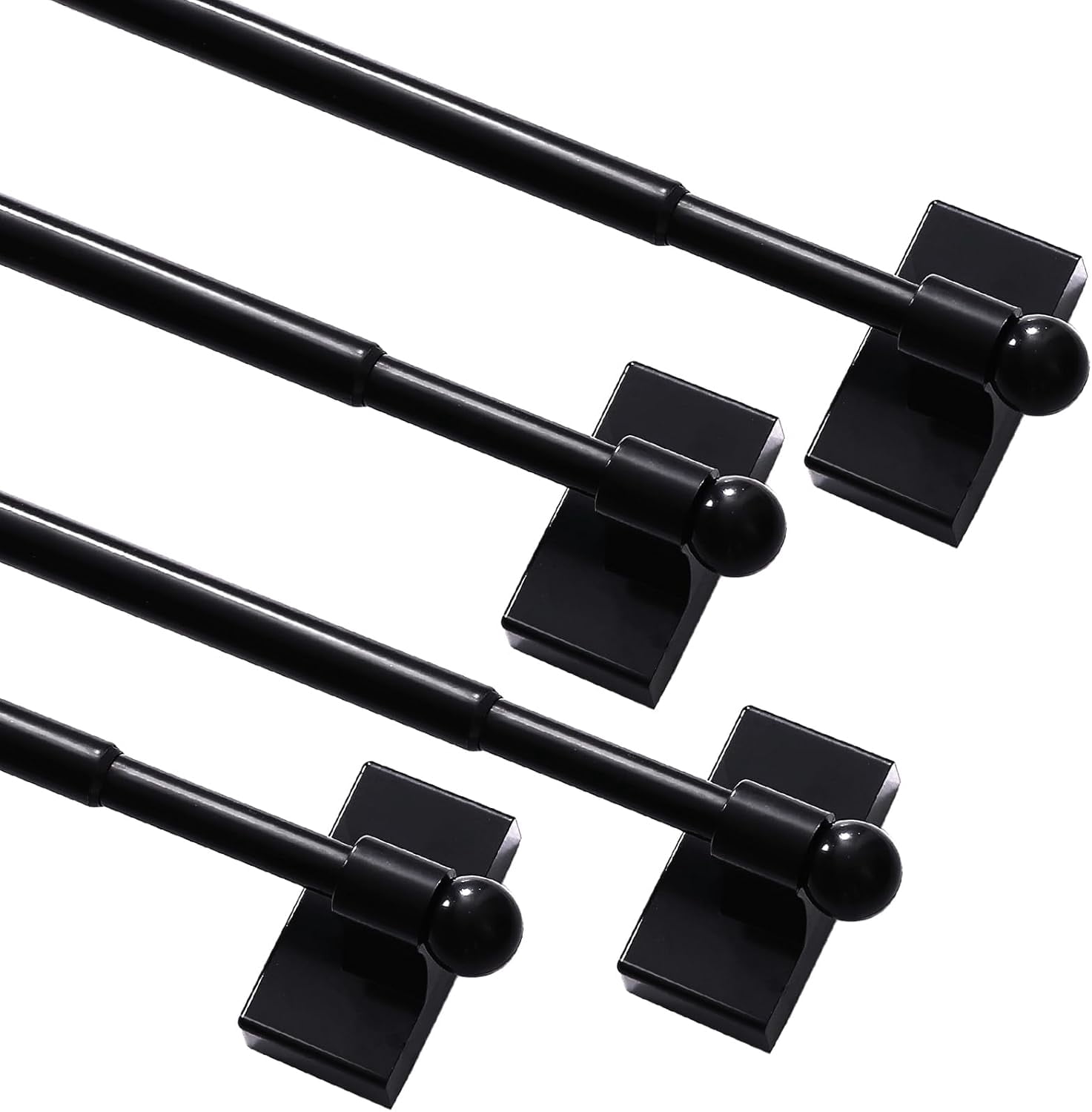 4-Pack Magnetic Curtain Rod for Metal Doors, Adjustable From 09 To 16 ...