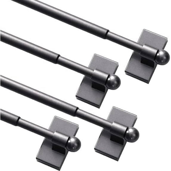 4 Pack Magnetic Curtain Rods for Metal Doors 1/2" Multi-Use Versatile ...
