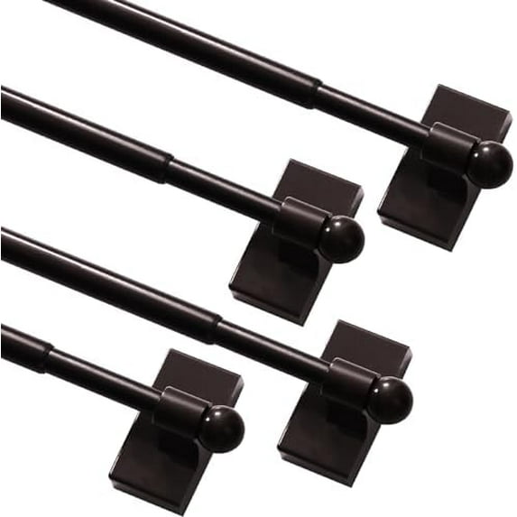 4 Pack Magnetic Curtain Rods for Metal Doors 1/2" Multi-Use Versatile ...
