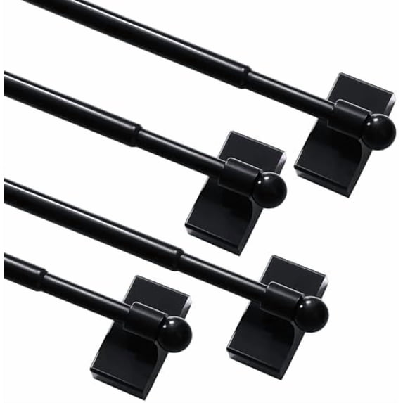 4 Pack Magnetic Curtain Rods for Metal Doors 1/2" Multi-Use Versatile ...