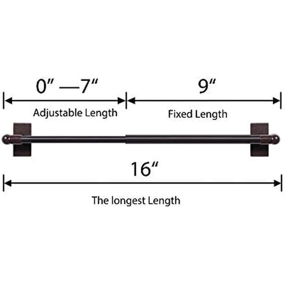 4 Pack Magnetic Curtain Rods: Multi-Use, Adjustable (09-16 inch ...