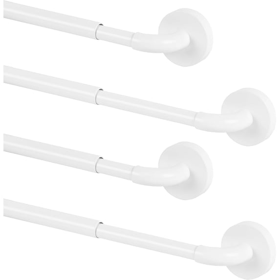 4 Pack Magnetic Curtain Rods for Metal French Doors, Adjustable 30-40 ...