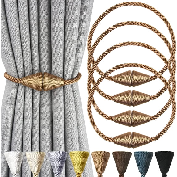 4 Pack Magnetic Curtain Tiebacks Rope Modern Handmade Curtain Tie Backs ...
