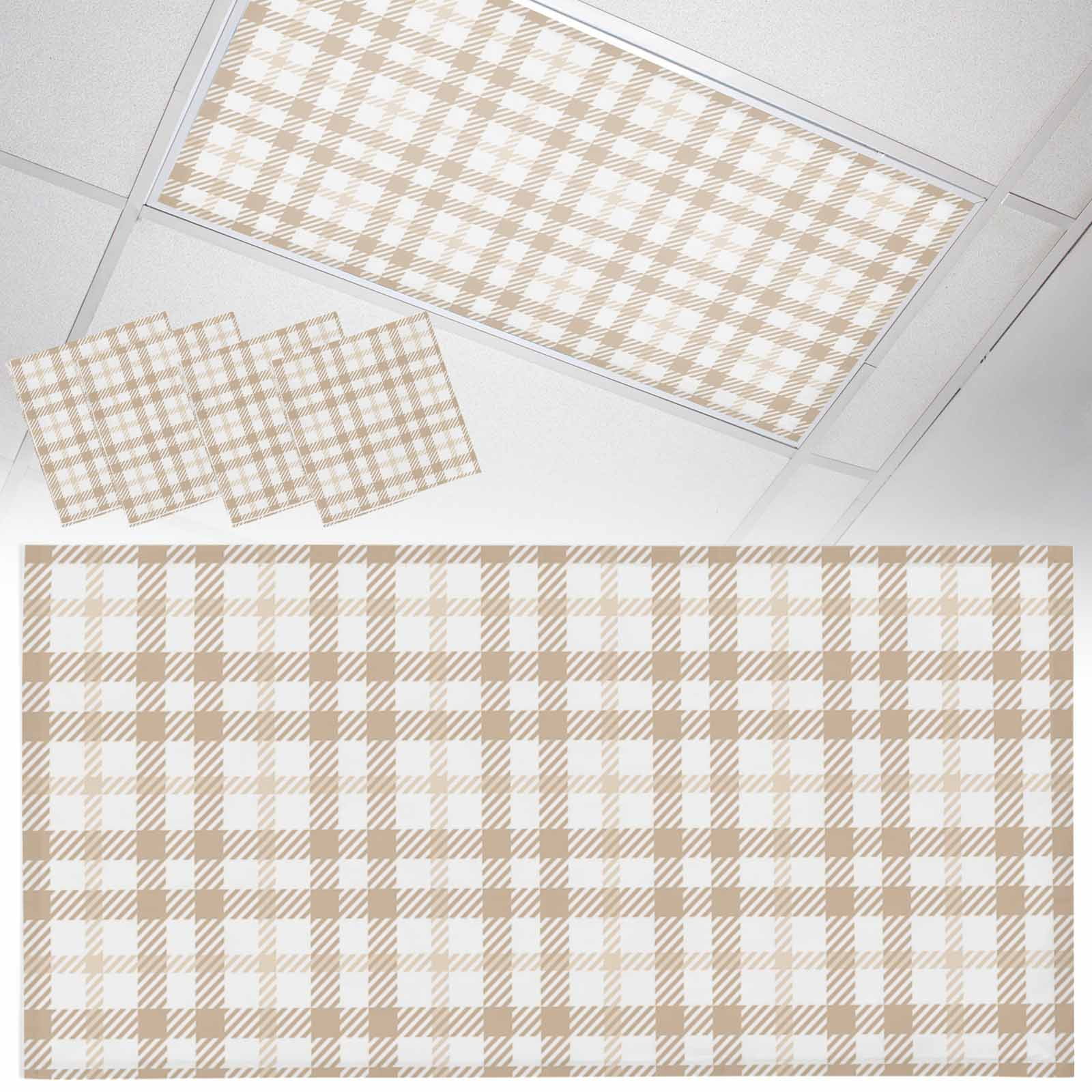 4 Pack Magnetic Fluorescent Light Covers, 2x4 Ft, Autunm Bigge Lattice ...