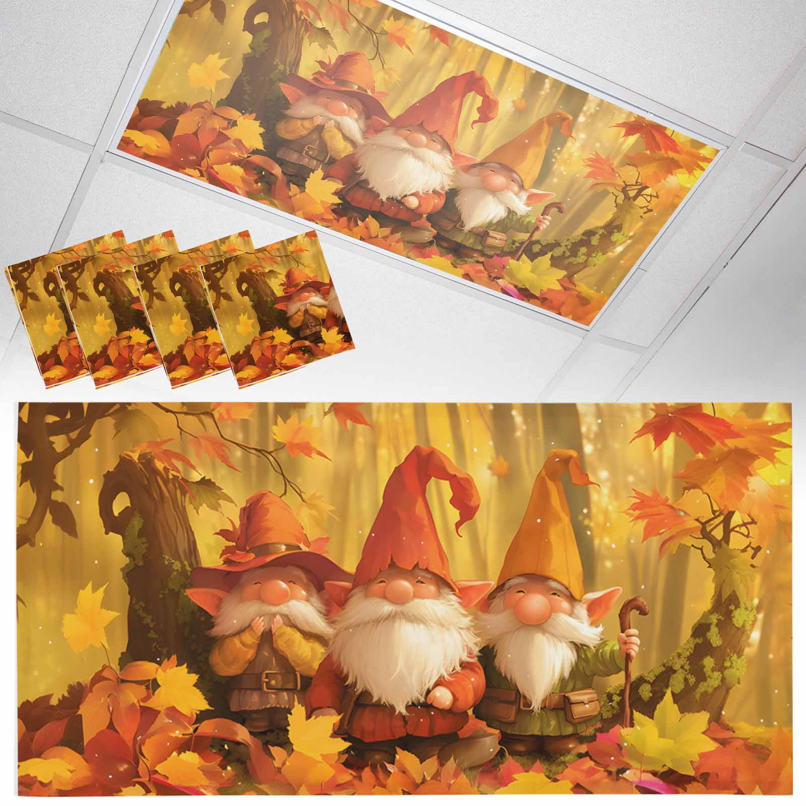 4 Pack Magnetic Fluorescent Light Covers, 2x4 Ft, Fall Maple Grove ...