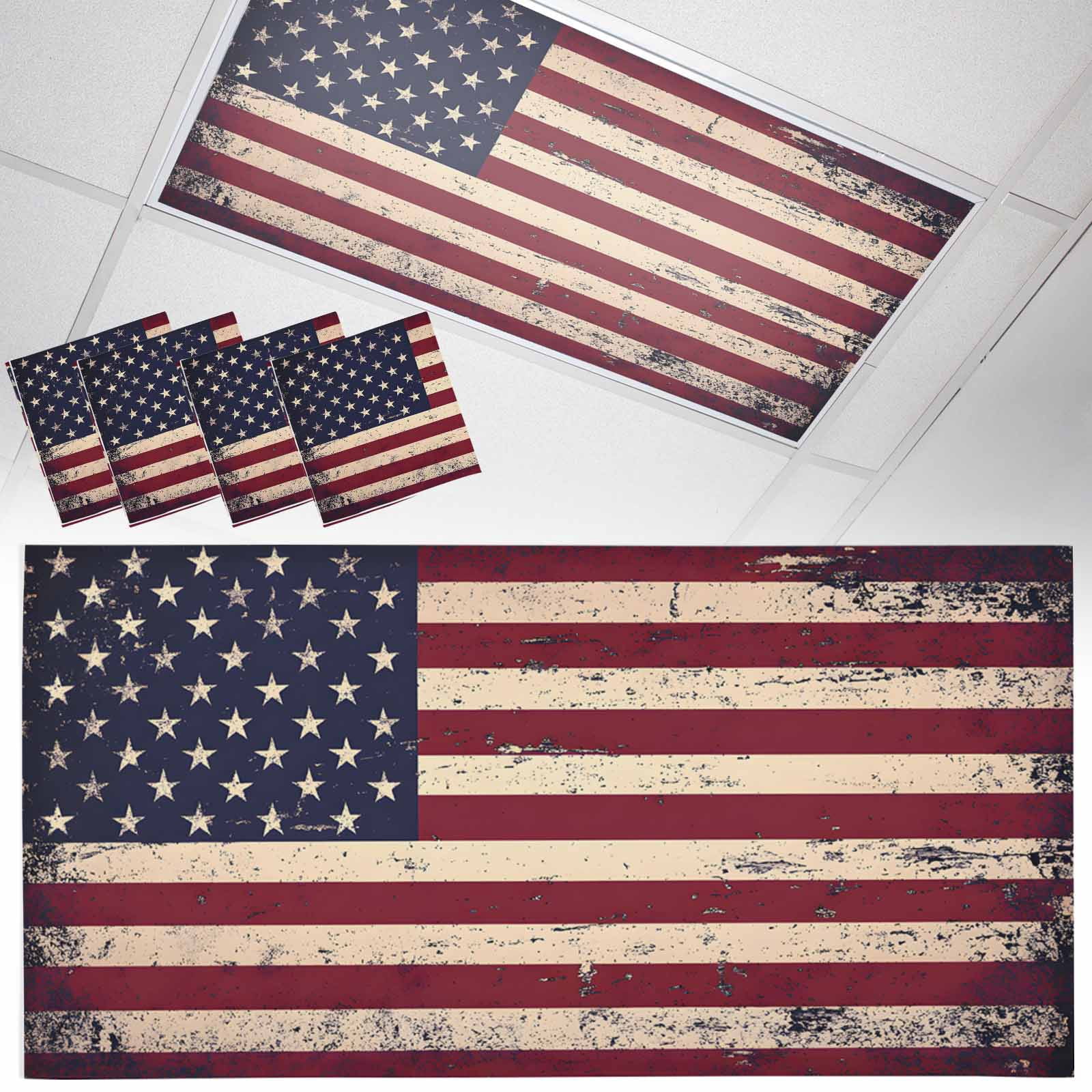 4 Pack Magnetic Fluorescent Light Covers, 2x4 Ft,Independence Day ...