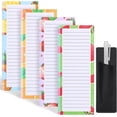 4 Pack Magnetic Note Pad for Fridge with Pen Holder, Totally 200 Sheets ...