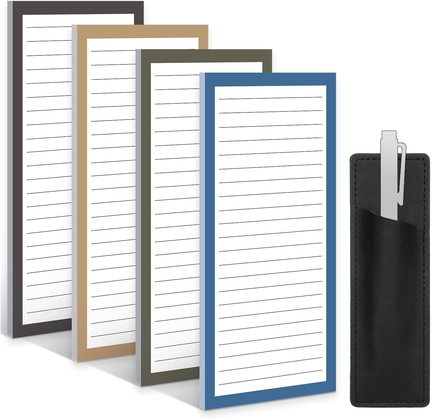4 Pack Magnetic Note Pad for Fridge with Pen Holder, Totally 200 Sheets ...