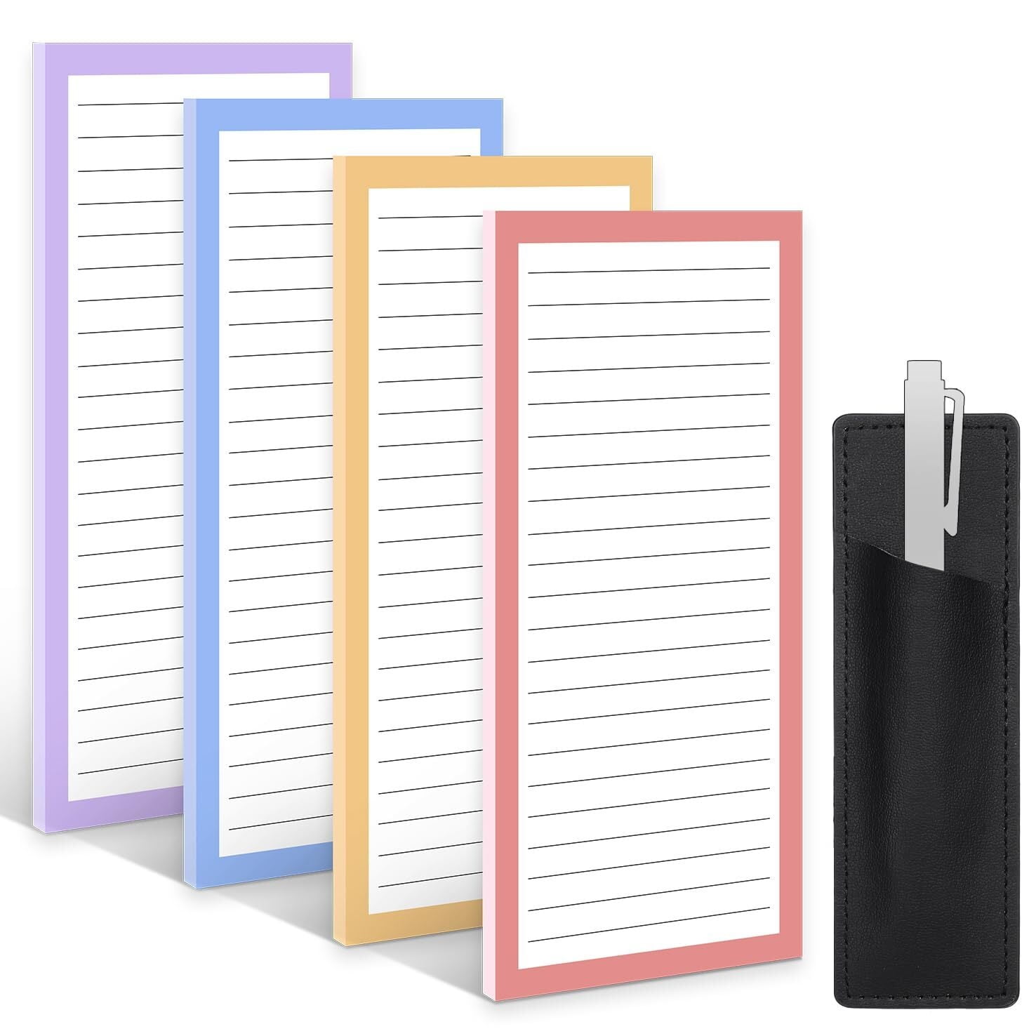 A 4 Pack Magnetic Note Pad for Fridge with Pen Holder, Totally 200 ...