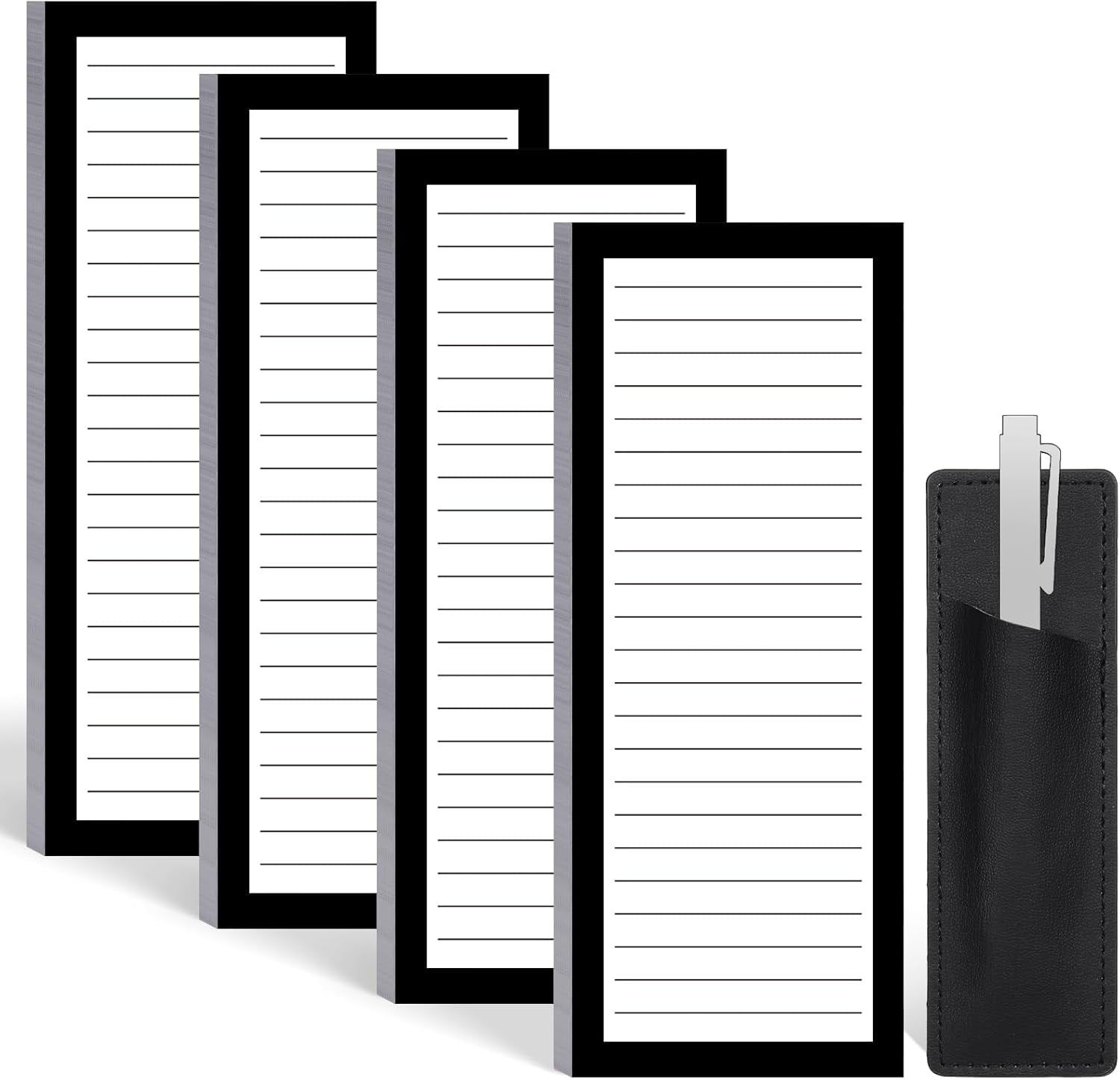 4 Pack Magnetic Note Pad for Fridge with Pen Holder, Totally 200 Sheets ...