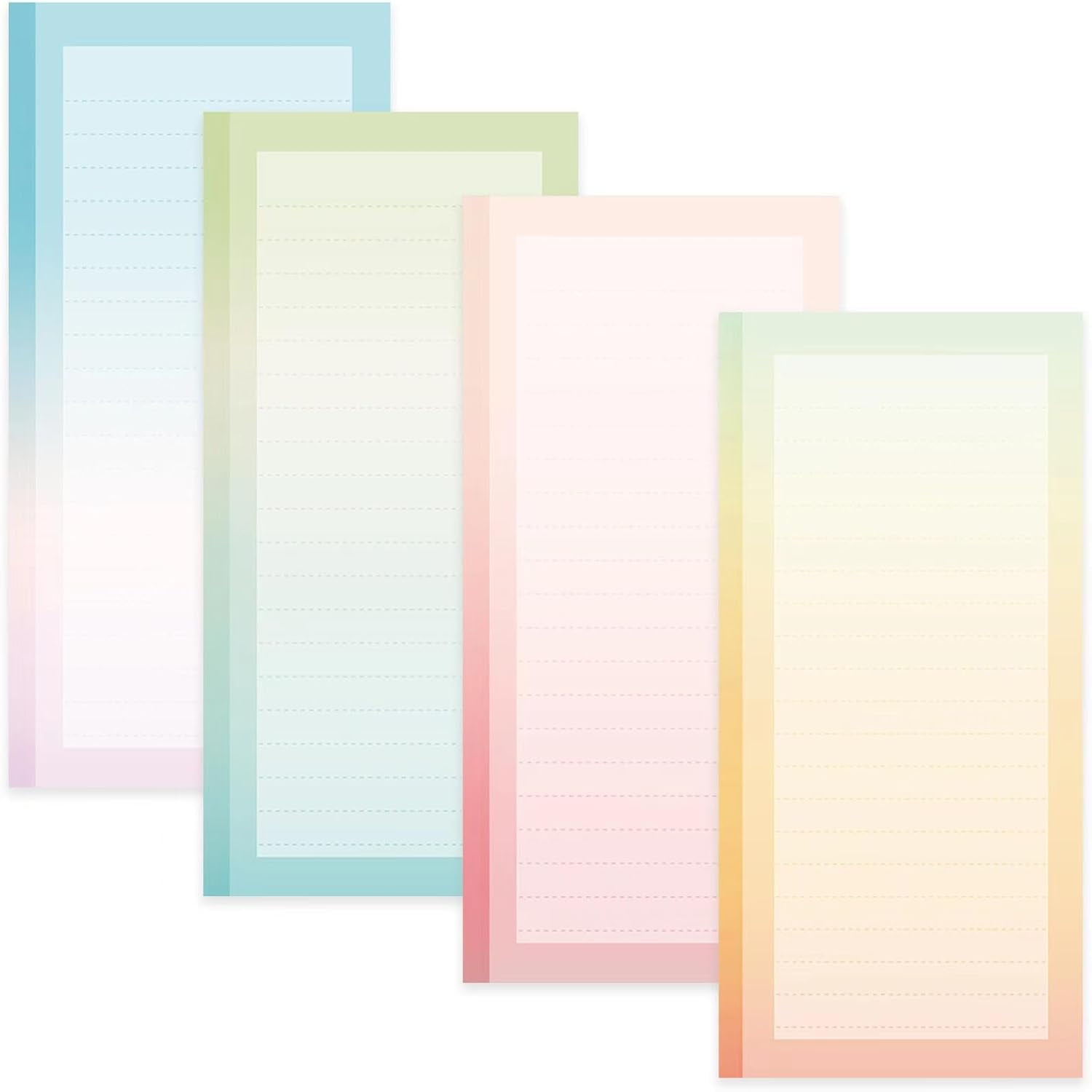 4 Pack Magnetic Notepads for Refrigerator, Full Magnet Back Design ...