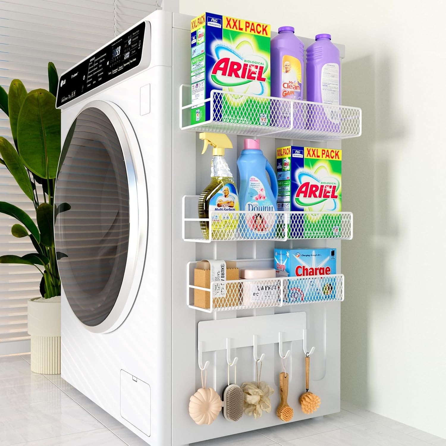 4 Pack Magnetic Shelves for Washing Machine, Heavy-Duty Magnetic ...