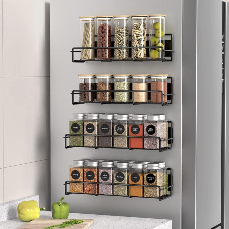 4 Pack Magnetic Spice Rack Organizer for Refrigerator and Microwave ...