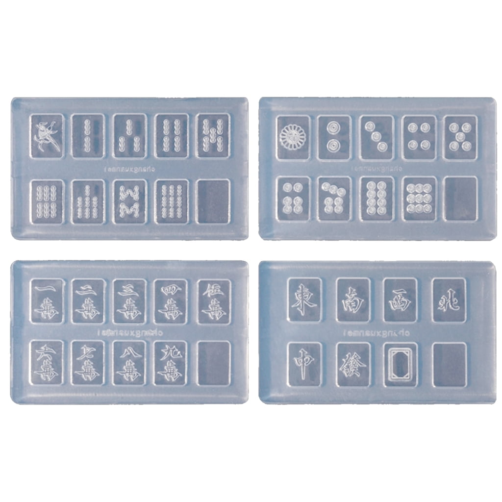 4 Pack Mahjong Nail Moulds Mahjong Epoxy Resin Casting Mould Resin ...