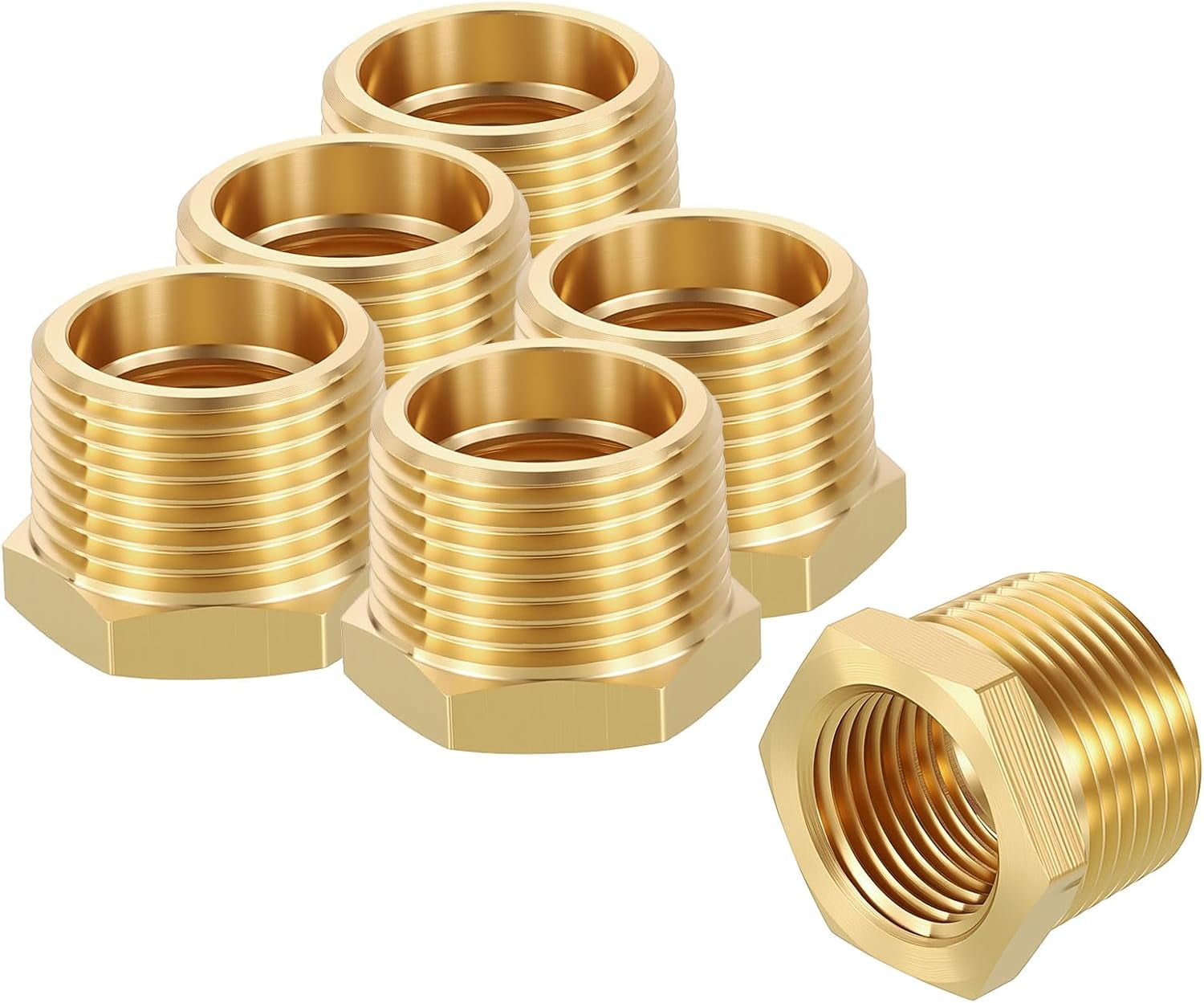 4 Pack Male to FeMale Adapter, 3/4" NTP Male x 1/2" NTP Female Brass ...