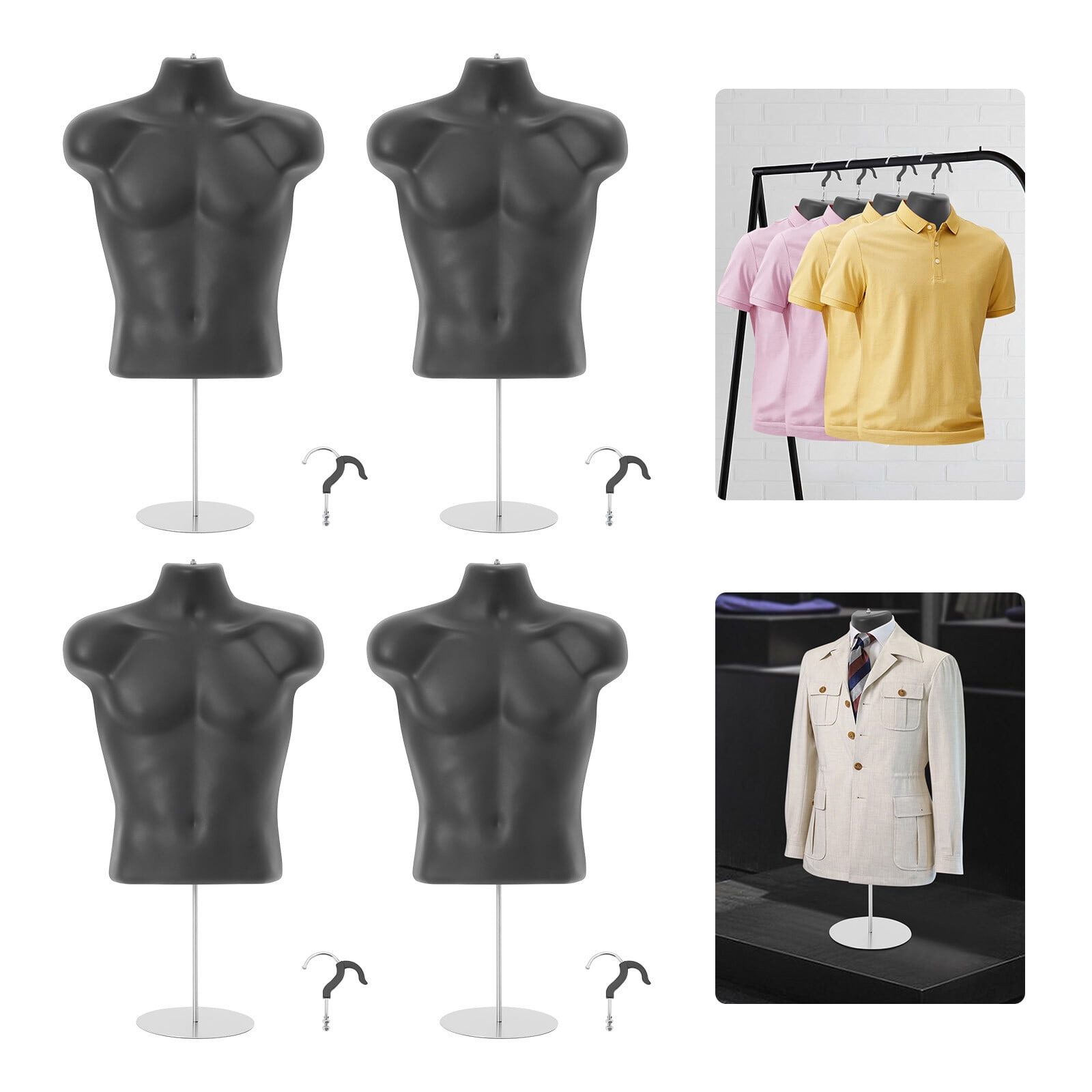 4 Pack Mannequins, Hollow Back Maniquin Body, Half Maniquin Body ...
