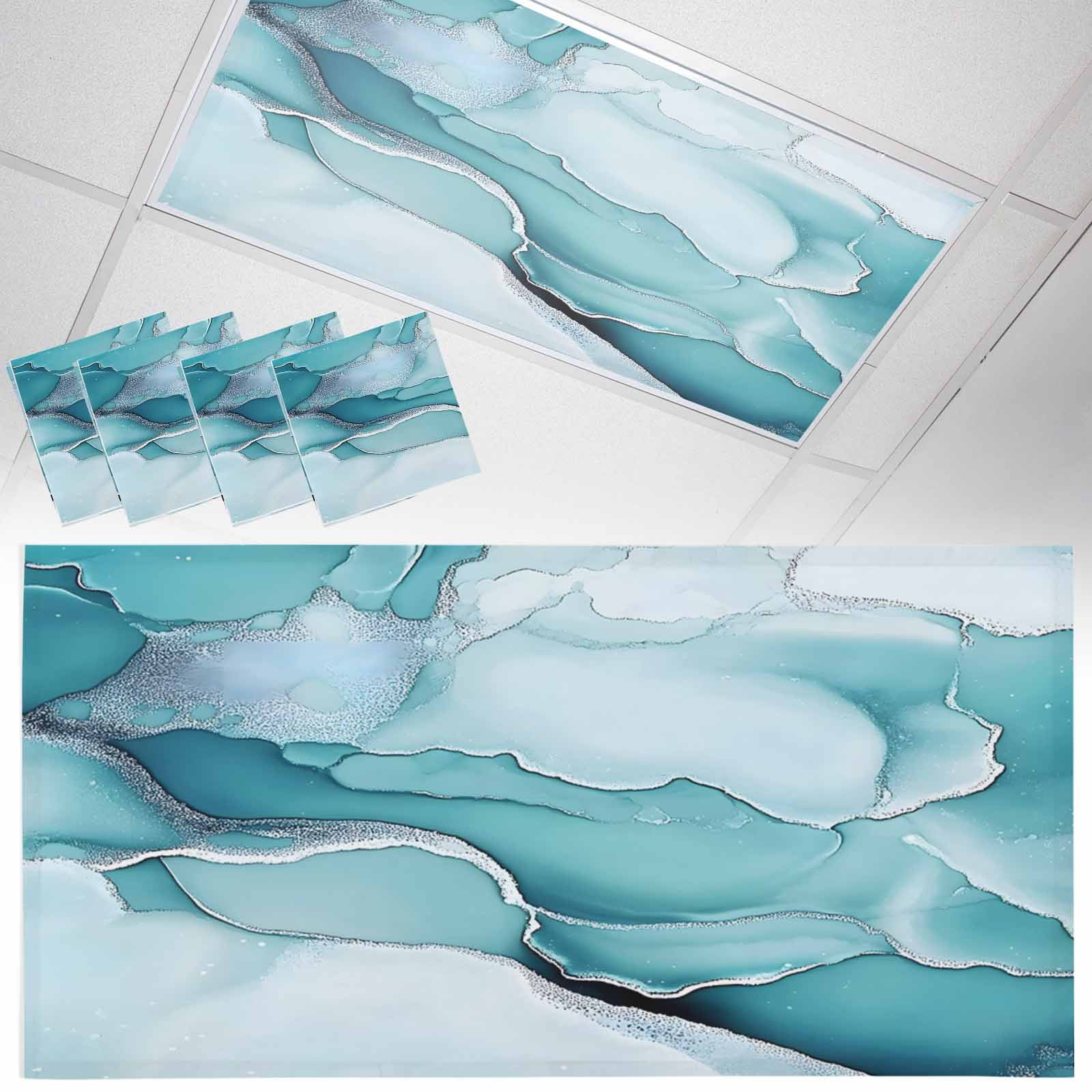 4 Pack Marble Texture Fluorescent Light Covers for Ceiling Lights ...