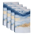 4 Pack Marble Texture Kitchen Towels Abstract Gradient Ocean Blue Gold ...
