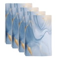 4 Pack Marble Texture Kitchen Towels Blue Gold Ornamental Blending ...