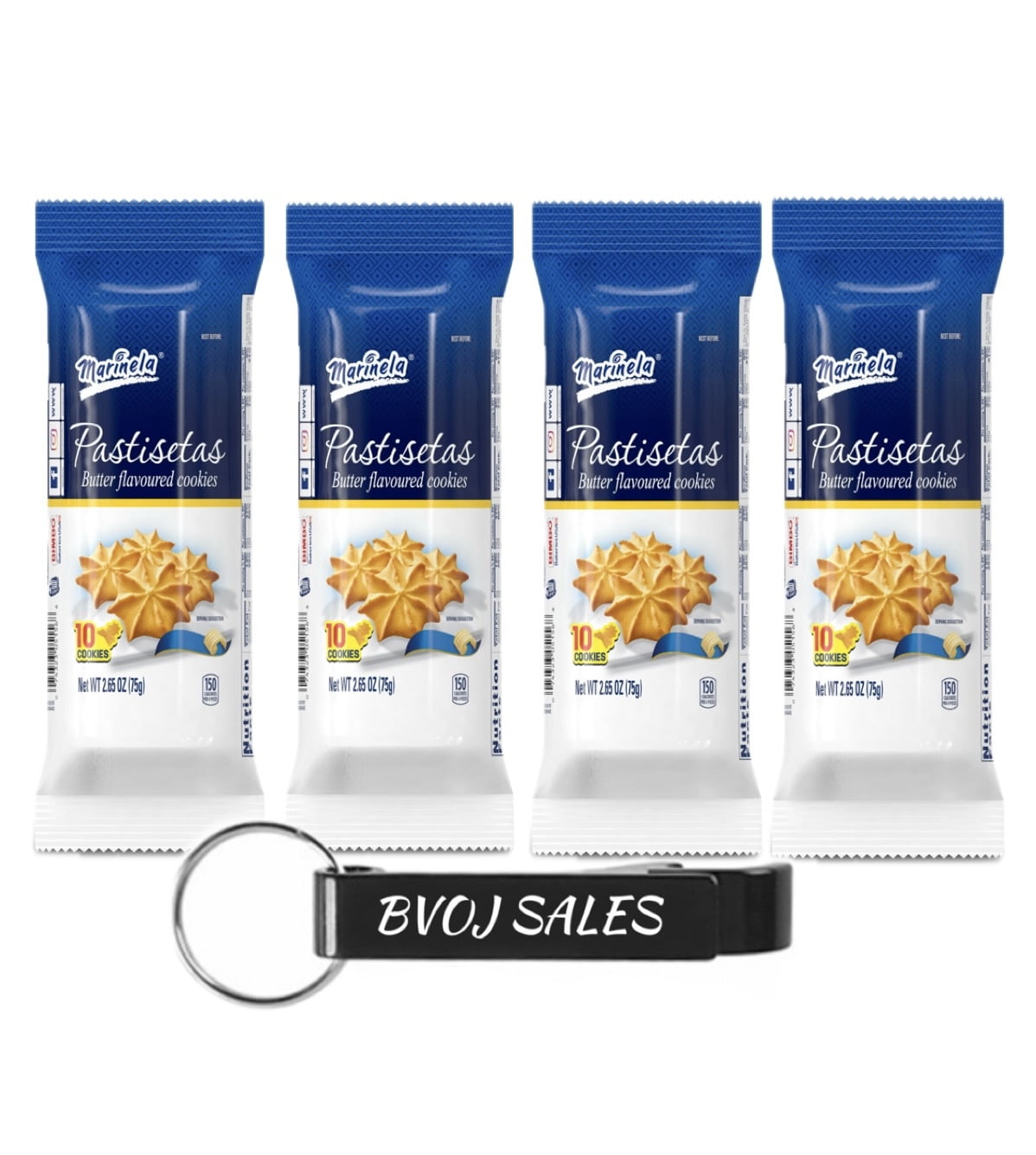 4 Pack: Marinela Pastisetas Star Shaped Butter Flavored Cookies, 10 ...