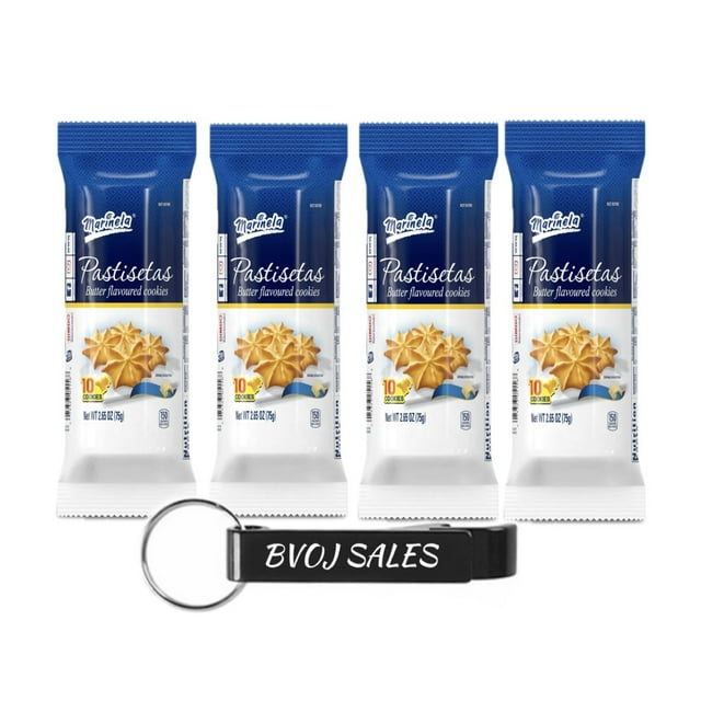 4 Pack: Marinela Pastisetas Star Shaped Butter Flavored Cookies, 10 ...