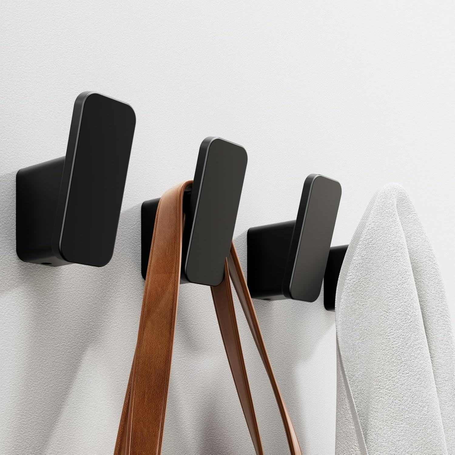 4-Pack Matte Black Towel Hook for Bathroom, Robe Coat Hook, Heavy Duty ...