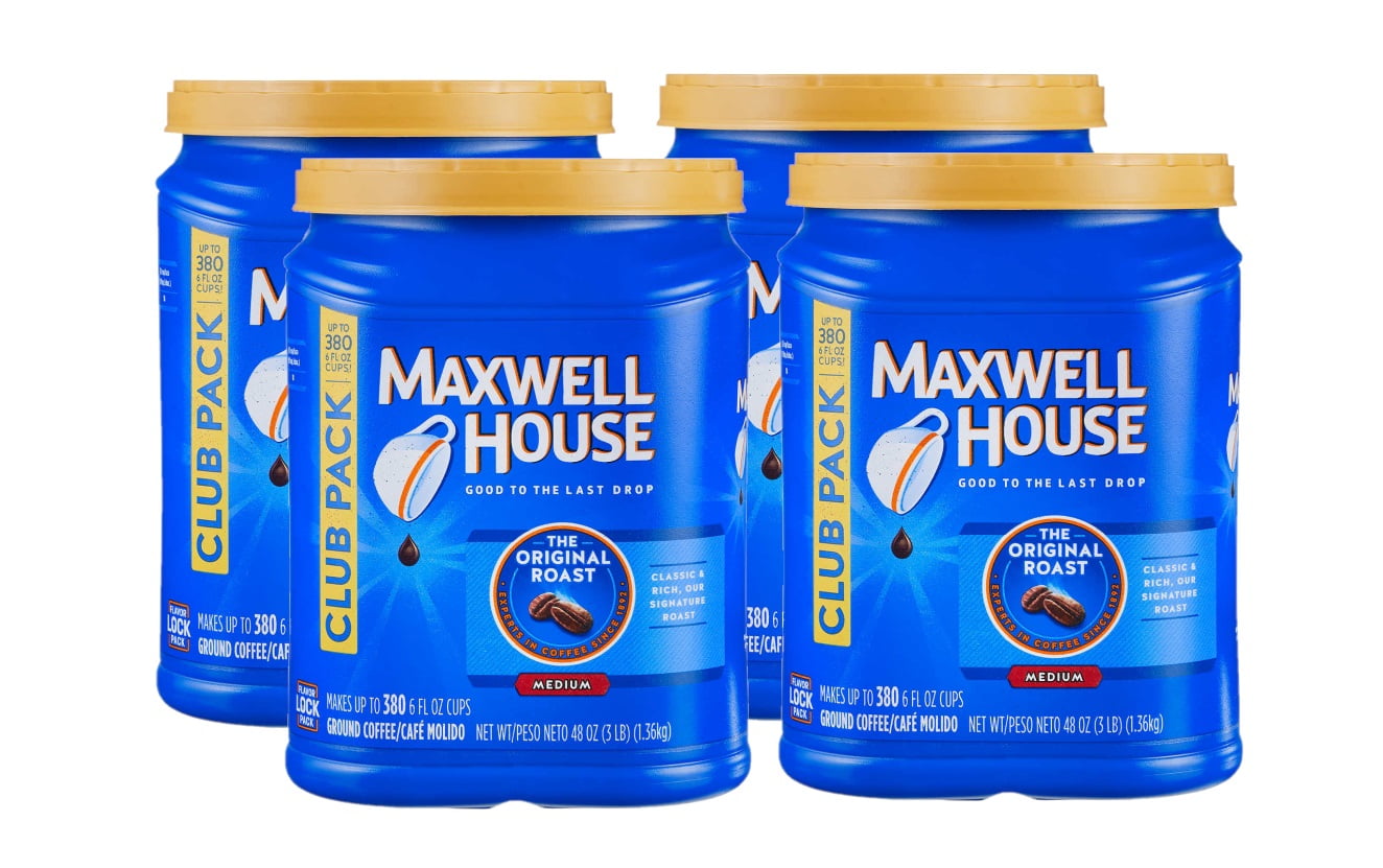 Maxwell House Original Roast Ground Coffee, Medium, 48 oz, 4 Pack - 100 ...