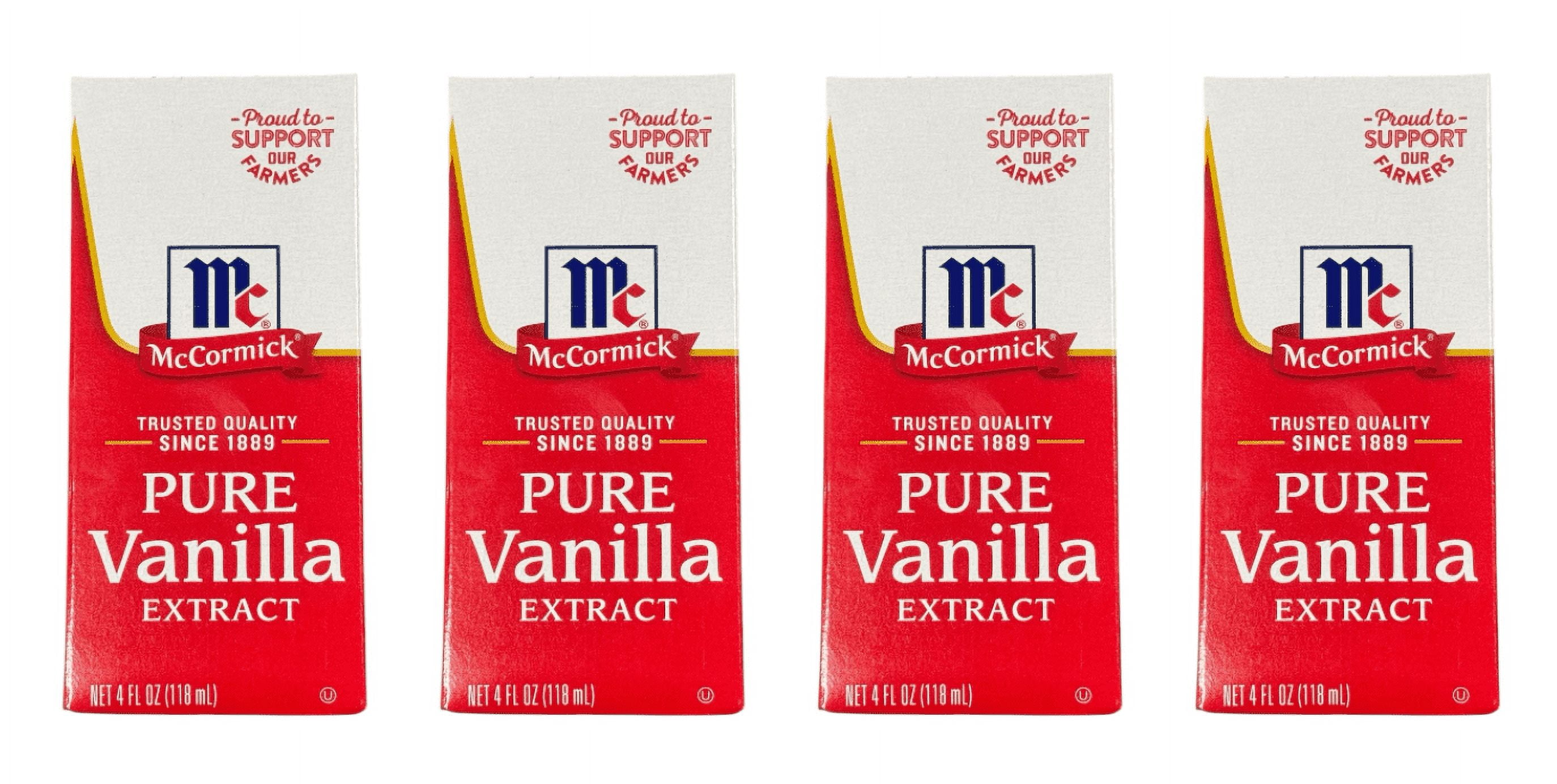 4-Pack McCormick All Natural Pure Vanilla Extract 4 Fl Oz Each Best By ...