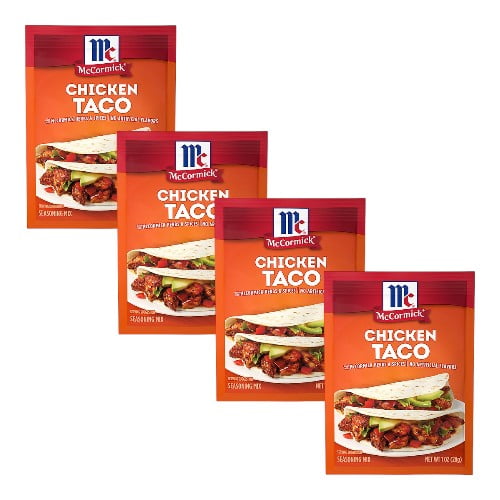 ( 4 Pack ) McCormick Chicken Taco Seasoning Mix 1 Oz - Walmart.com