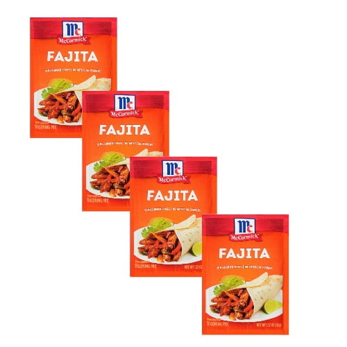 ( 4 Pack ) McCormick Fajitas Seasoning Mix Packet, 1.12 Oz - Walmart.com